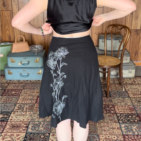 Carole Little | Skirts | Carole Little Linen Blend Skirt Black White ...